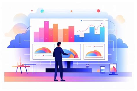 Premium Vector Data Analyst Processing Style