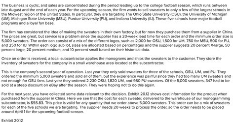 Solved Analytics Exercise Algo Big Sweaters Com Is A Chegg Com