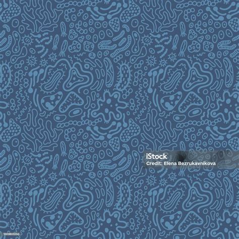 미생물 바이러스 박테리아 원활한 패턴 판타지 미생물 곰팡이 세포 세균 프로바이오틱 등의 벡터 배경 추상 낙서 그림입니다 프로바이오틱에 대한 스톡 벡터 아트 및 기타 이미지