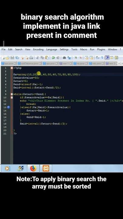Binary Search Algorithm Implement In Php Algorithm Coding