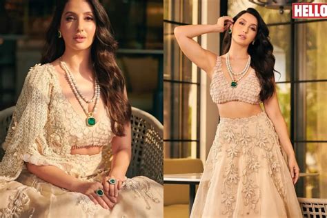 Nora Fatehi Redefines Elegance In Ivory Lehenga Looks Ravishing Check