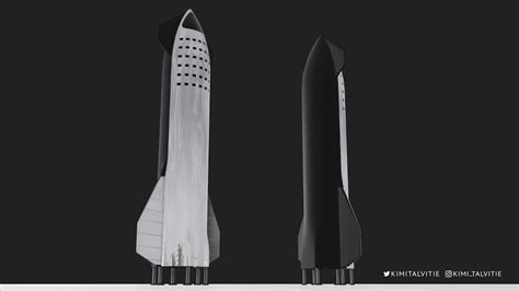 Renders Of Spacex New Starship Design By Kimi Talvitie Starship