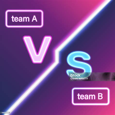 팀 A 대 팀 B의 전투를 위한 디자인 템플릿 추상적인 네온 그라데이션 배경 Championship에 대한 스톡 벡터 아트 및 기타 이미지 Championship E