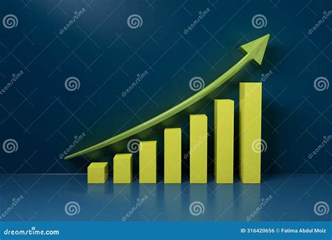 graph showing growth with green arrow on blue background modern and