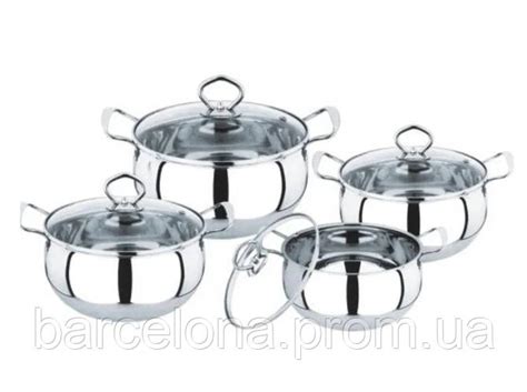 Набор кастрюль Edenberg Eb 3704 8 предметов серебристый D Id 2422951344 цена 1342 ₴ купить