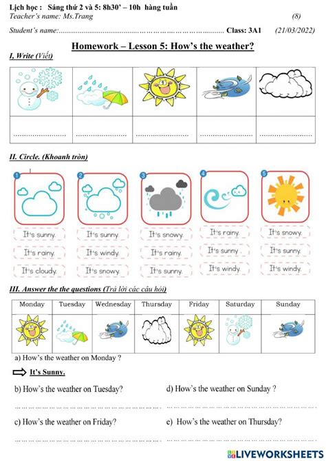 3a1 Hows The Weather Worksheet Weather Worksheets Teaching Weather