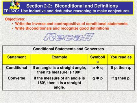 PPT Objectives Write The Inverse And Contrapositive Of Conditional Statements PowerPoint