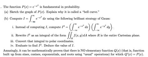Solved The Function P X Ex Is Fundamental In Probability Chegg Com