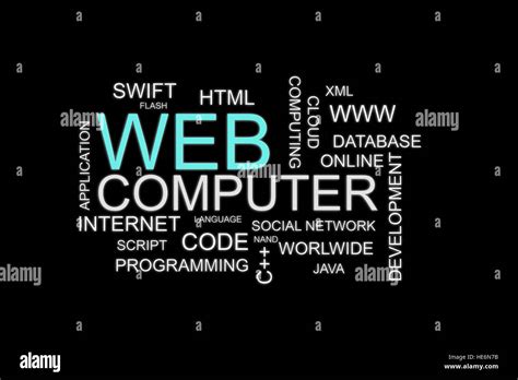 A Concept Of Web Development Including Programming Languages Stock