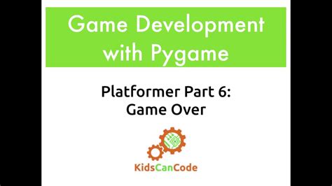 Pygame Platformer Part Game Over YouTube