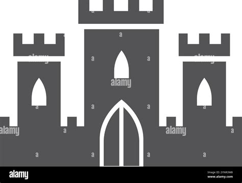Castle Black Icon Medieval Old Architecture Symbol Stock Vector Image
