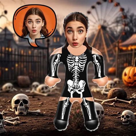 Custom Face Skeleton Lady Blow Up Dolls Funny Inflatable Balloon Custom