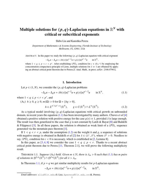 Multiple Solutions For P Q Laplacian Equations In R N With
