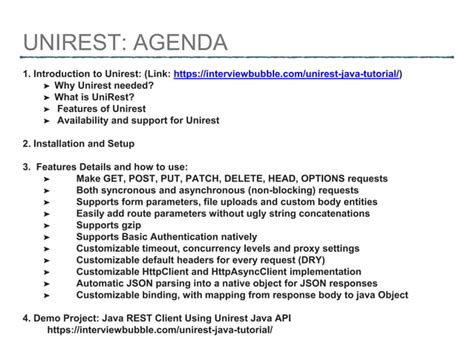 unirest java tutorial java client pptx web development