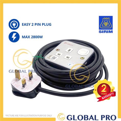 [sirim] 13amp Heavy Duty Single Double Metal Clad Trailing Extension Socket Flexible Cable