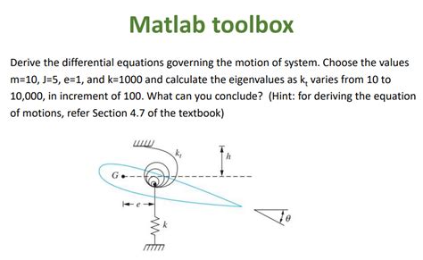 Matlab Toolbox Derive The Differential Equations Chegg