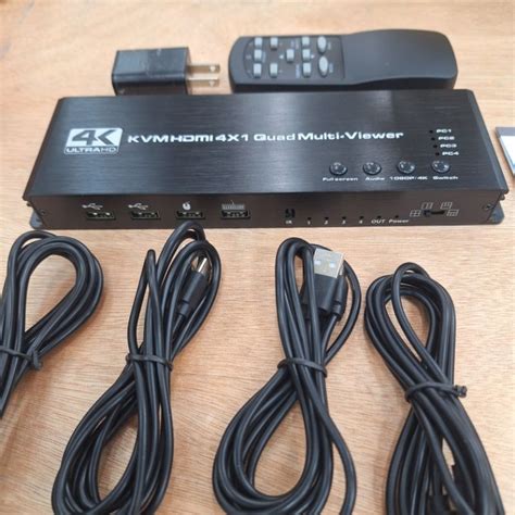 จากไทย Hdmi Kvm สวิตช์ 4x1 Quad Multi Viewer 4 In 1 Out Kvm Hdmi Multiviewer ไร้รอยต่อ สําหรับ