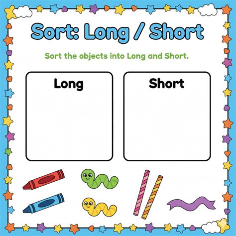 Object Sorting Long Vs Short Worksheet Download And Print Now