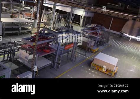 Automated Factory With Self Managed Robots Robots In An Automated Factory Visualization Of