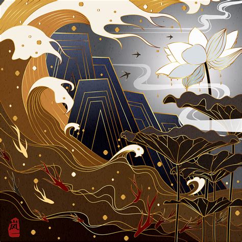 Ai矢量国风插画系列7 插画 商业插画 岚一lan一 原创作品 站酷 Zcool