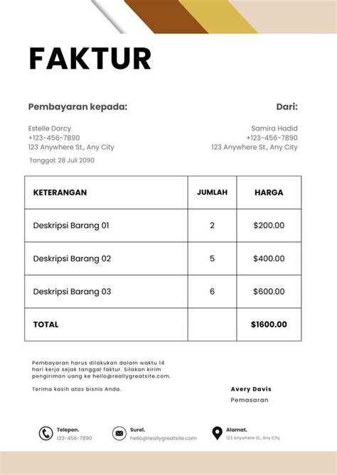 Halaman 12 Pilih Desain Contoh Invoice Faktur Gratis Canva