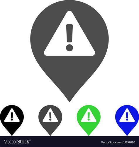 Warning Map Marker Flat Icon Royalty Free Vector Image
