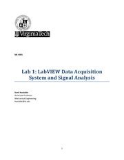 LAB LabVIEW Data Acquisition System And Signal Analysis Instructions ME Lab