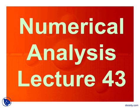 An Introduction To Mapple-Numerical Analysis-Lecture Slides - Docsity