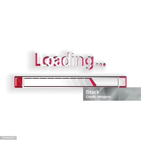 흰색 배경에 격리된 용지 절단 로딩 아이콘입니다 진행률 표시줄 아이콘입니다 종이 아트 스타일 벡터 Crash Site에 대한