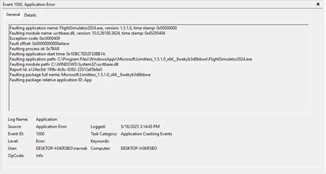 CTD On Exit Flight And Or Back To Menu Culprit Ucrtbase Dll CTDs Microsoft Flight