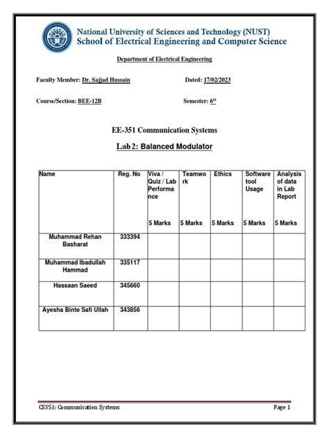 Lab 2 Cs Pdf Modulation Broadcast Engineering