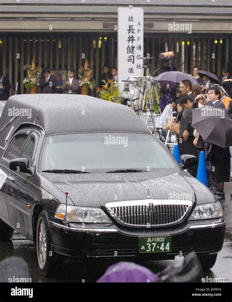 Tokyo Japan A Hearse Carrying The Body Of Video Journalist Kenji