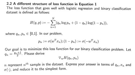 Solved 22 ﻿a Different Structure Of Loss Function In