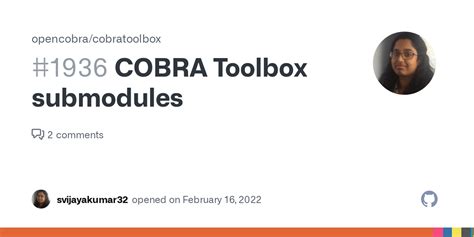 Cobra Toolbox Submodules · Issue 1936 · Opencobracobratoolbox · Github