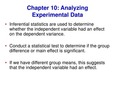 Ppt Optimizing Experimental Data Analysis Inference Hypothesis Testing And Error Control