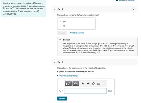 Solved Review Constants A Particle With A Charge Of Q Chegg