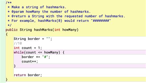 Solved Make A String Of Hashmarks Param Howmany The