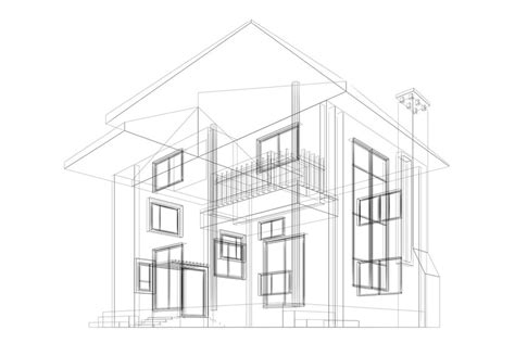 Premium Photo Blueprint 3d Rendering Construction