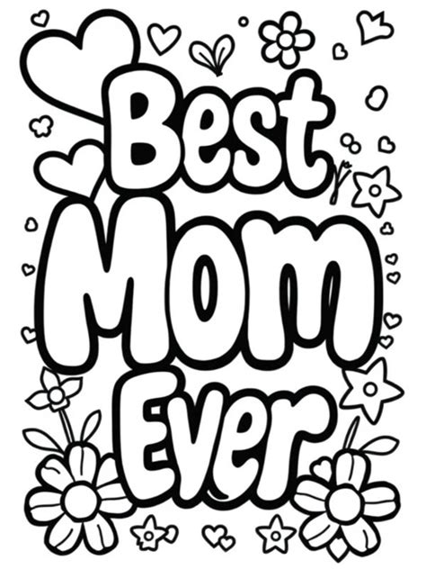 Best Mom Ever Coloring Page Funny Coloring Pages