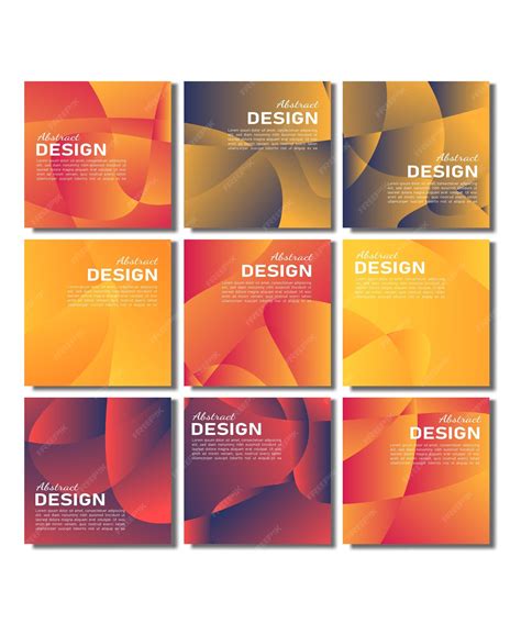 Premium Vector A Collection Of Gradient Cover Template Abstract Background Wavy Shapes With