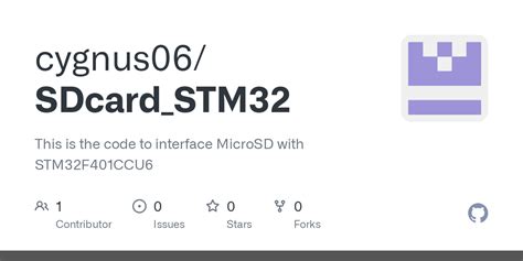 Github Cygnus Sdcard Stm This Is The Code To Interface Microsd With Stm F Ccu