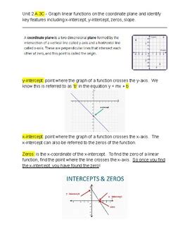 A 3C Notes Graph Linear Functions And Identify Key Features TPT