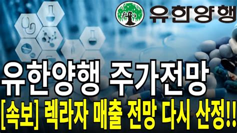 유한양행 주가전망 속보 렉라자 매출 전망 다시 산정 Feat디에스경제연구소 케빈 Youtube