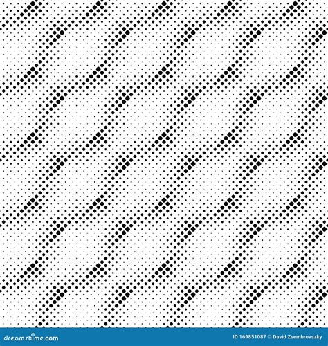 Monochrome Abstract Seamless Rounded Square Pattern Background Design Stock Vector