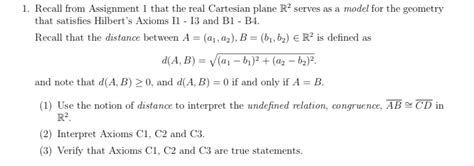 solved 1 recall from assignment 1 that the real cartesian