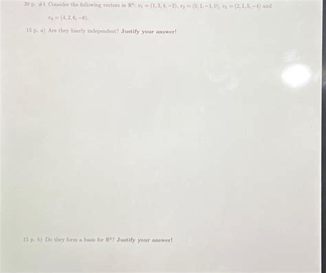 solved 30p 1 consider the following vectors in
