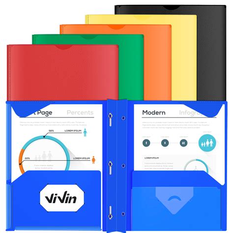 Jam Plastic 2 Pocket School Pop Folders With Metal Prongs Fastener