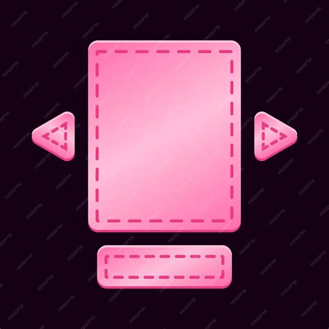 Premium Vector Set Of Glossy Pink Game Ui Board Pop Up Template For Gui Asset Elements