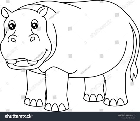 아이들을 위한 히포 색 페이지 격리 스톡 벡터로열티 프리 2101389733 Shutterstock