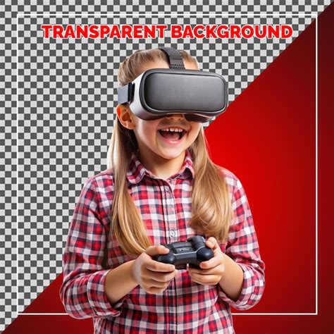 Premium Psd A Girl Wearing A Virtual Reality Glass Isolated On